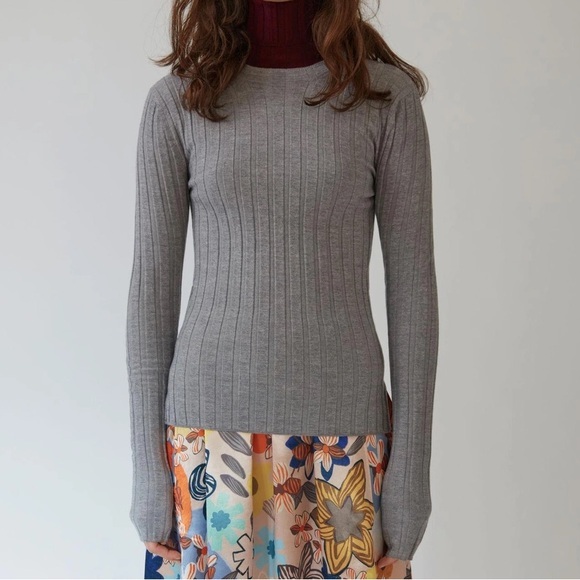 Acne Studios | Sweaters | Acne Studios Grey Wool Carina Ribbed Sweater ...